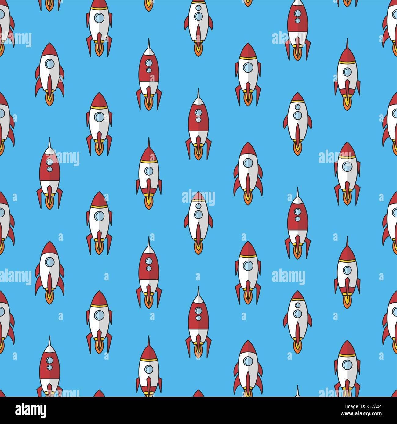 space ship rocket shuttle cartoon vector art illustration Stock Vector ...