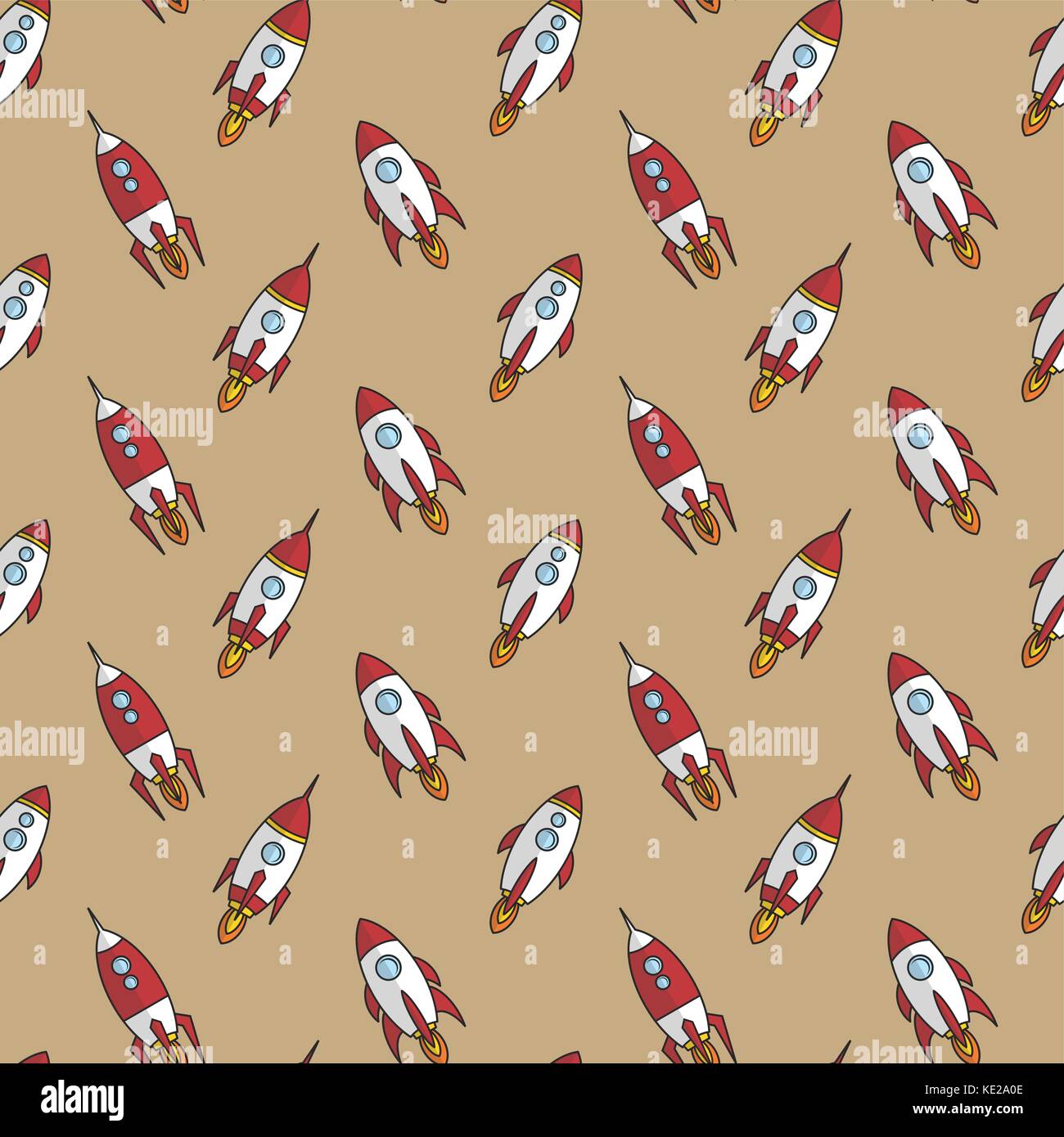 space ship rocket shuttle cartoon vector art illustration Stock Vector ...