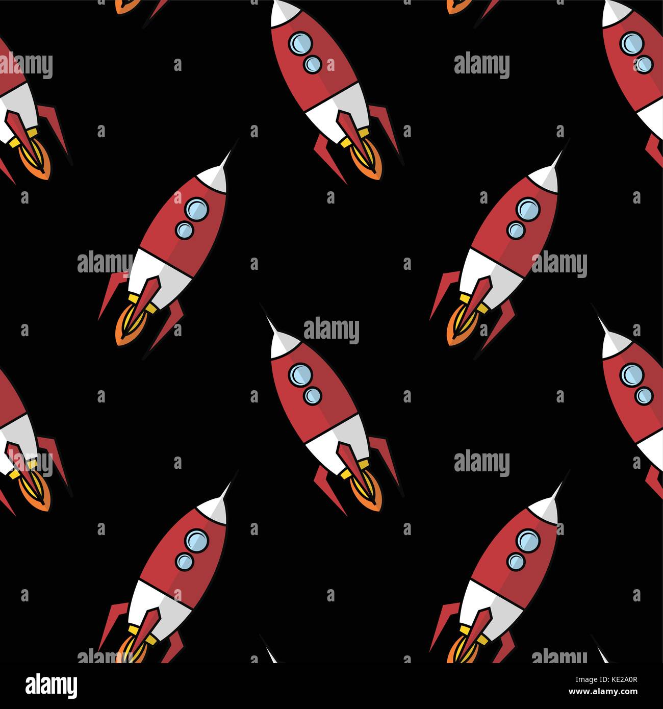 space ship rocket shuttle cartoon vector art illustration Stock Vector ...