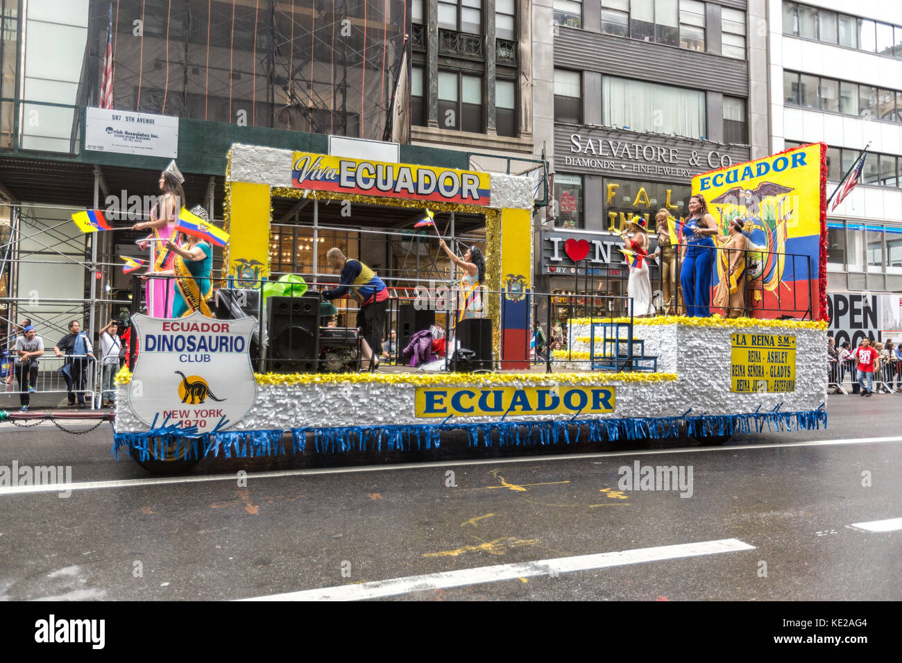 Ecuador float in the Hispanic Day Parade on Fifth Avenue, Manhattan, NY ...