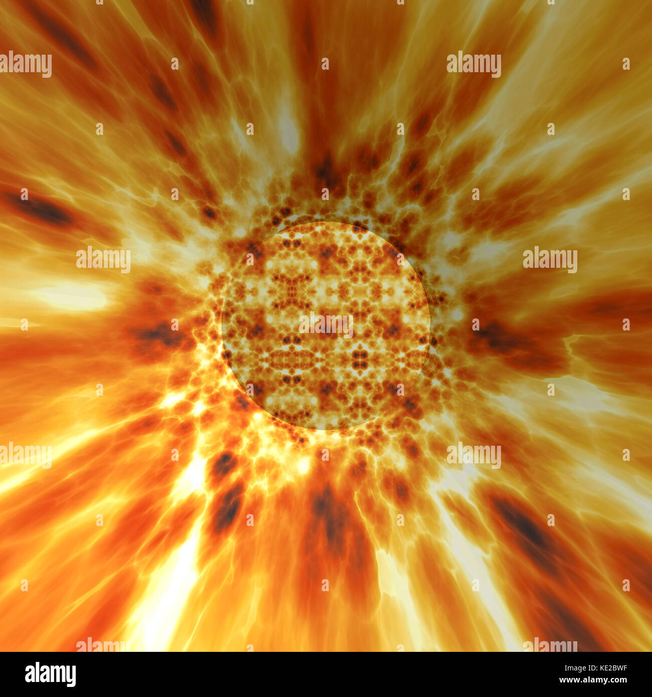 Exploding fireball with red hot nucleus Stock Photo - Alamy