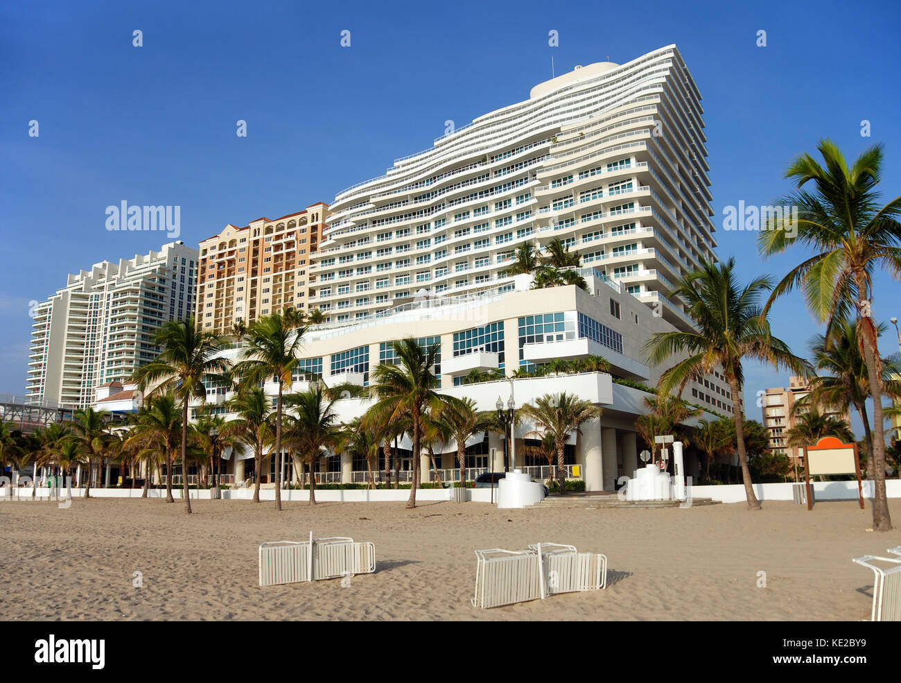 Beach front timeshare residences in Fort Lauderdale, Florida Stock ...