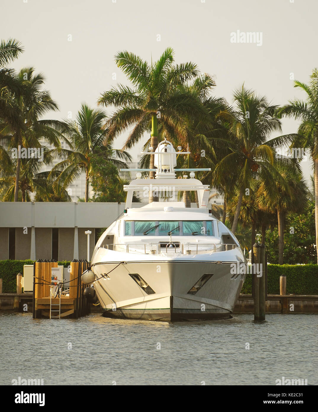 front view of expensive private yacht in port Stock Photo - Alamy