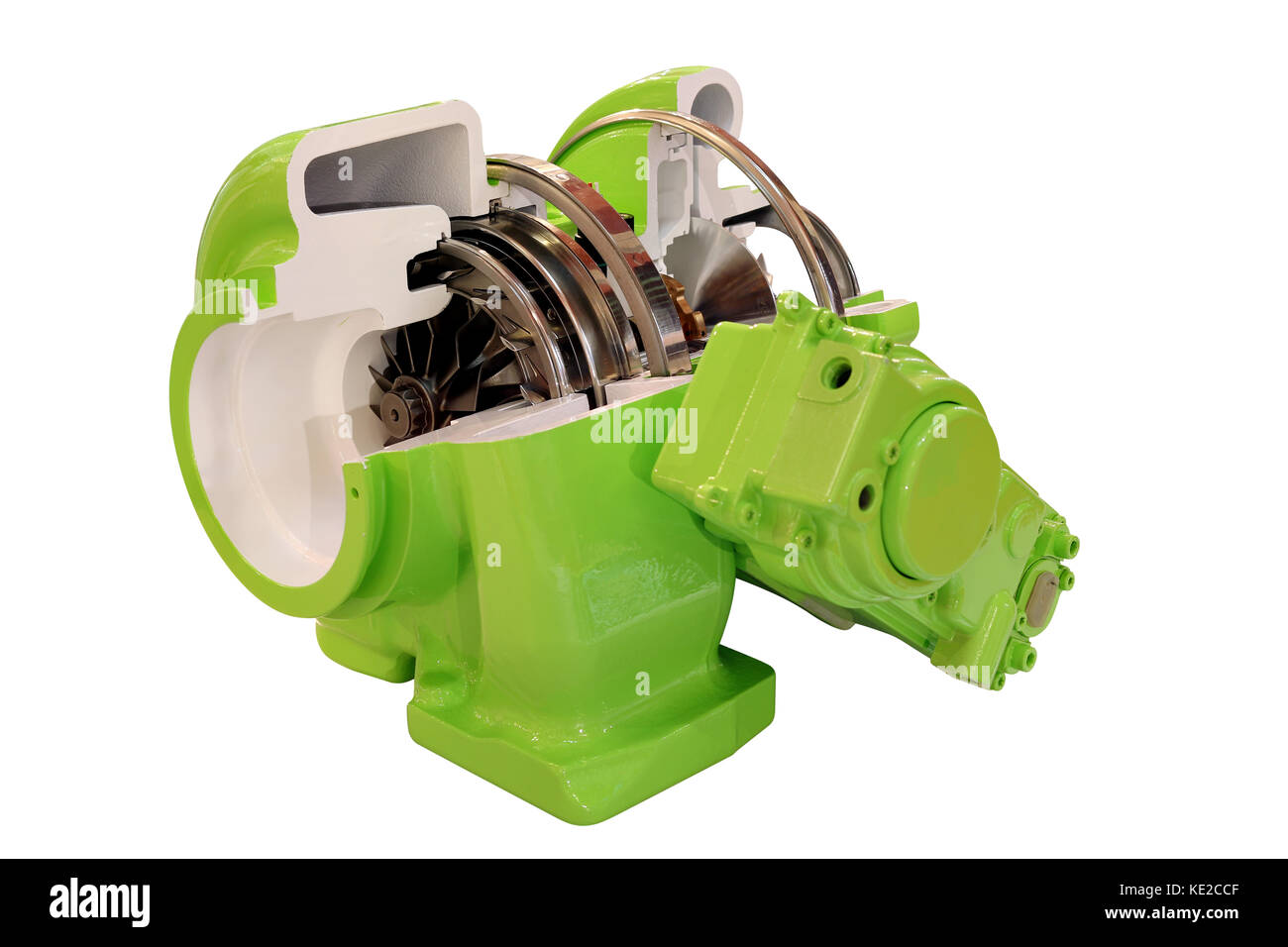 car turbo charger isolated on white background Stock Photo - Alamy