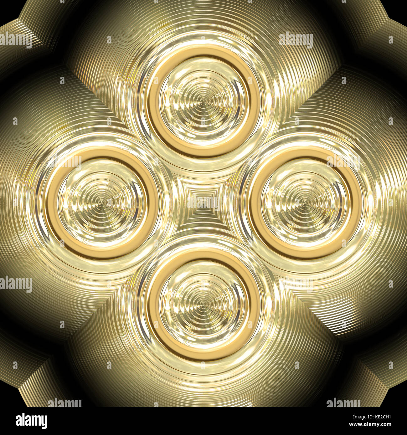 Shiny golden ornament with circle shapes Stock Photo - Alamy