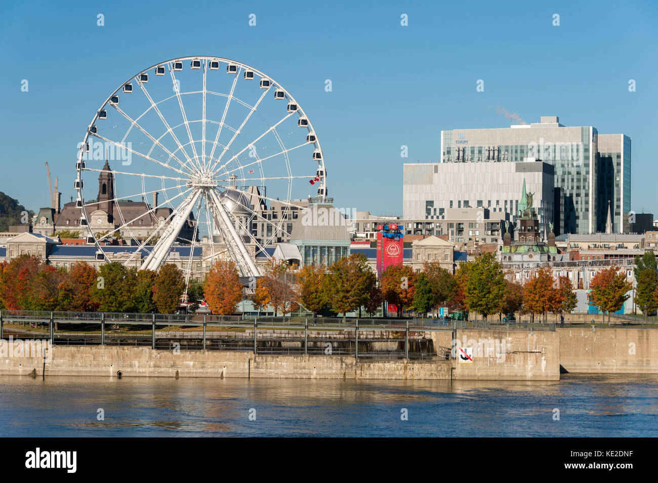 Montreal giant ferris wheel in the Old Port of Montreal, Quebec, Canada ...