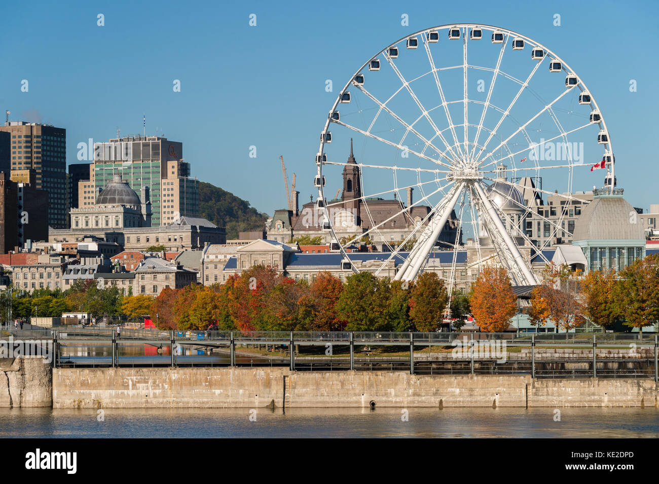 Montreal giant ferris wheel in the Old Port of Montreal, Quebec, Canada ...