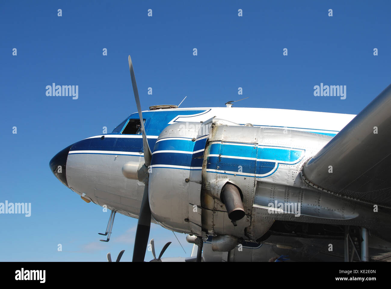 Old DC-3 airplane nose view Stock Photo - Alamy