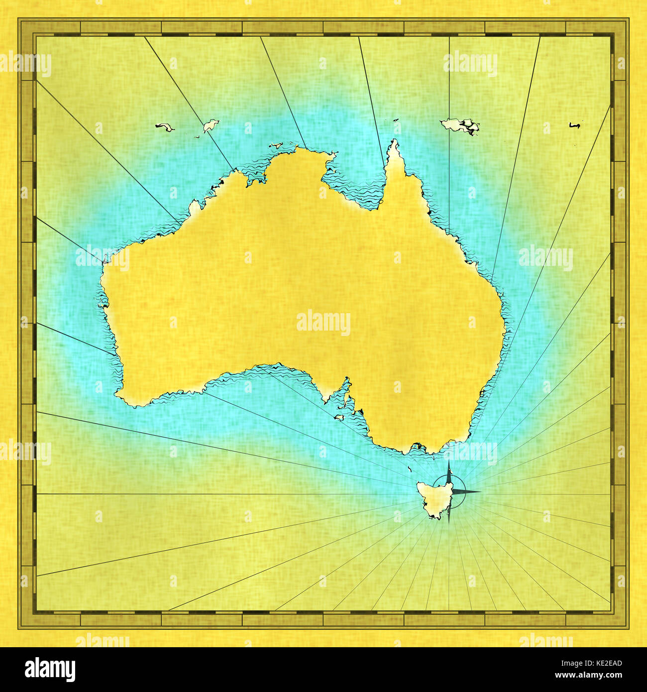 Antique contour map of Australia Stock Photo - Alamy