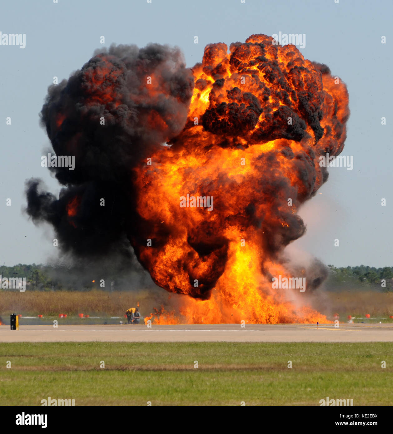 Giant fireball with smoke and flames outdoors Stock Photo - Alamy