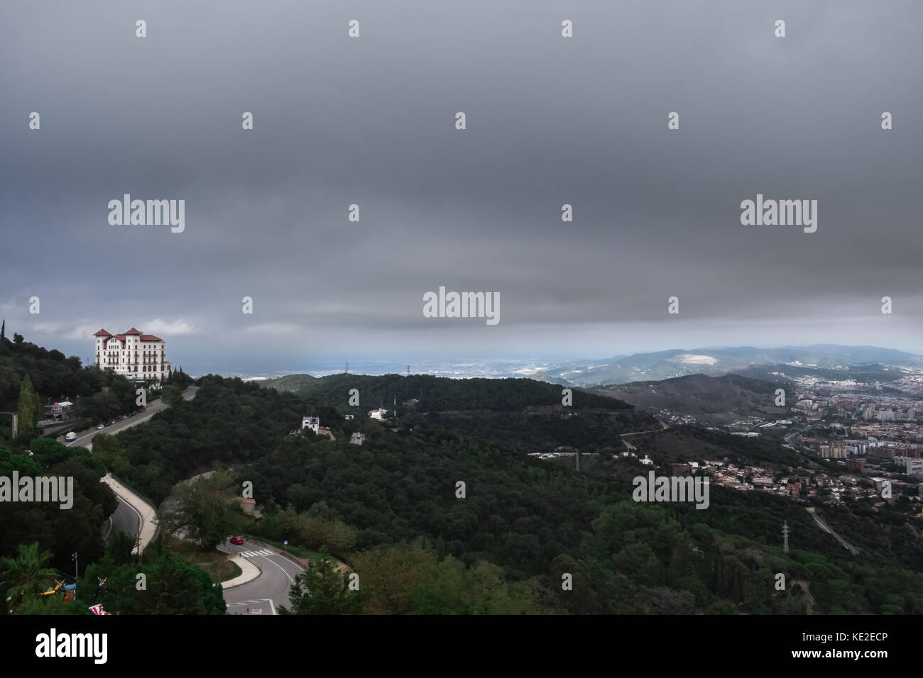 Barcelona spain mountain view tibidabo Stock Photo - Alamy