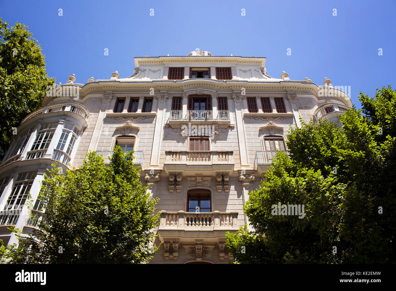 View of old, historical, typical building in Palma De Mallorca showing ...
