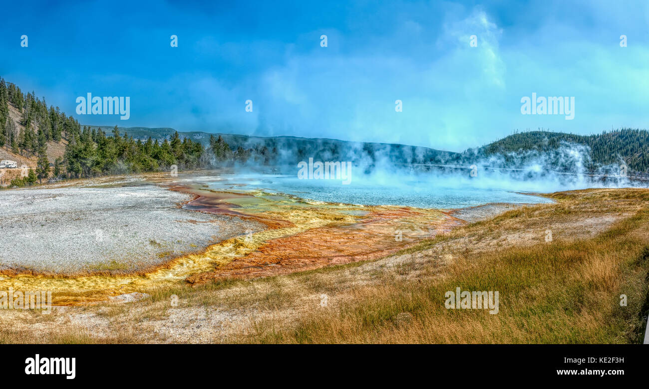 August 22, 2017 - Excelsior Geyser Crater in Yellowstone National Park ...
