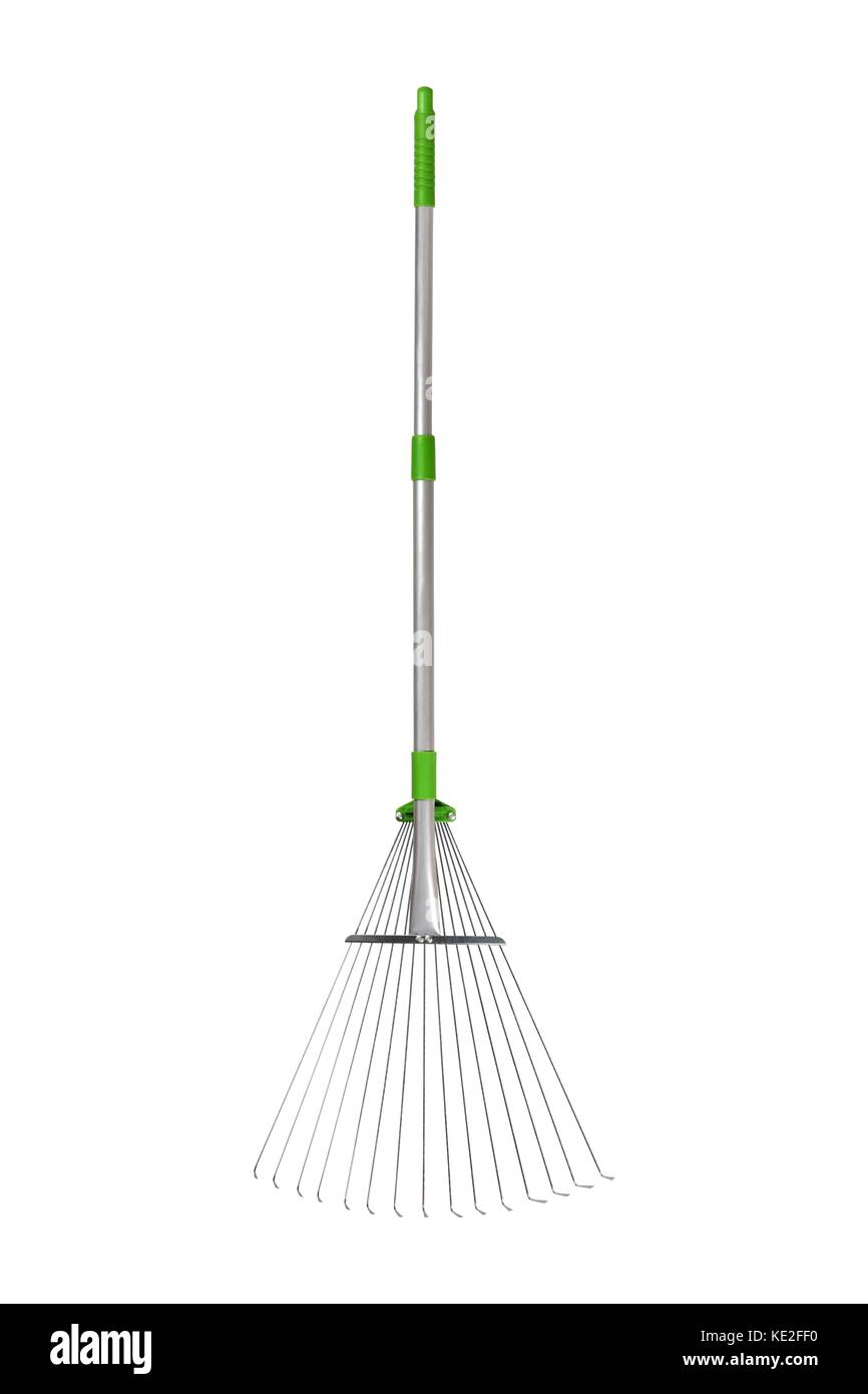 Lawn rake isolated on white background Stock Photo - Alamy