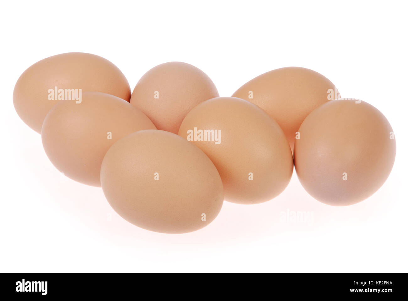 Seven eggs. Isolated on a white background. Clipping path inside Stock ...
