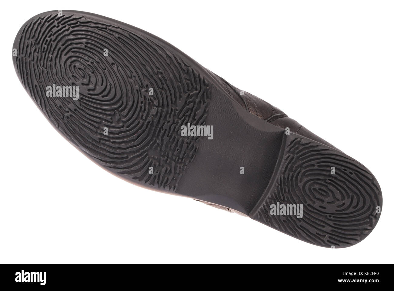 Bottom of shoe. Sole as a fingerprint. Isolated on white Stock Photo ...