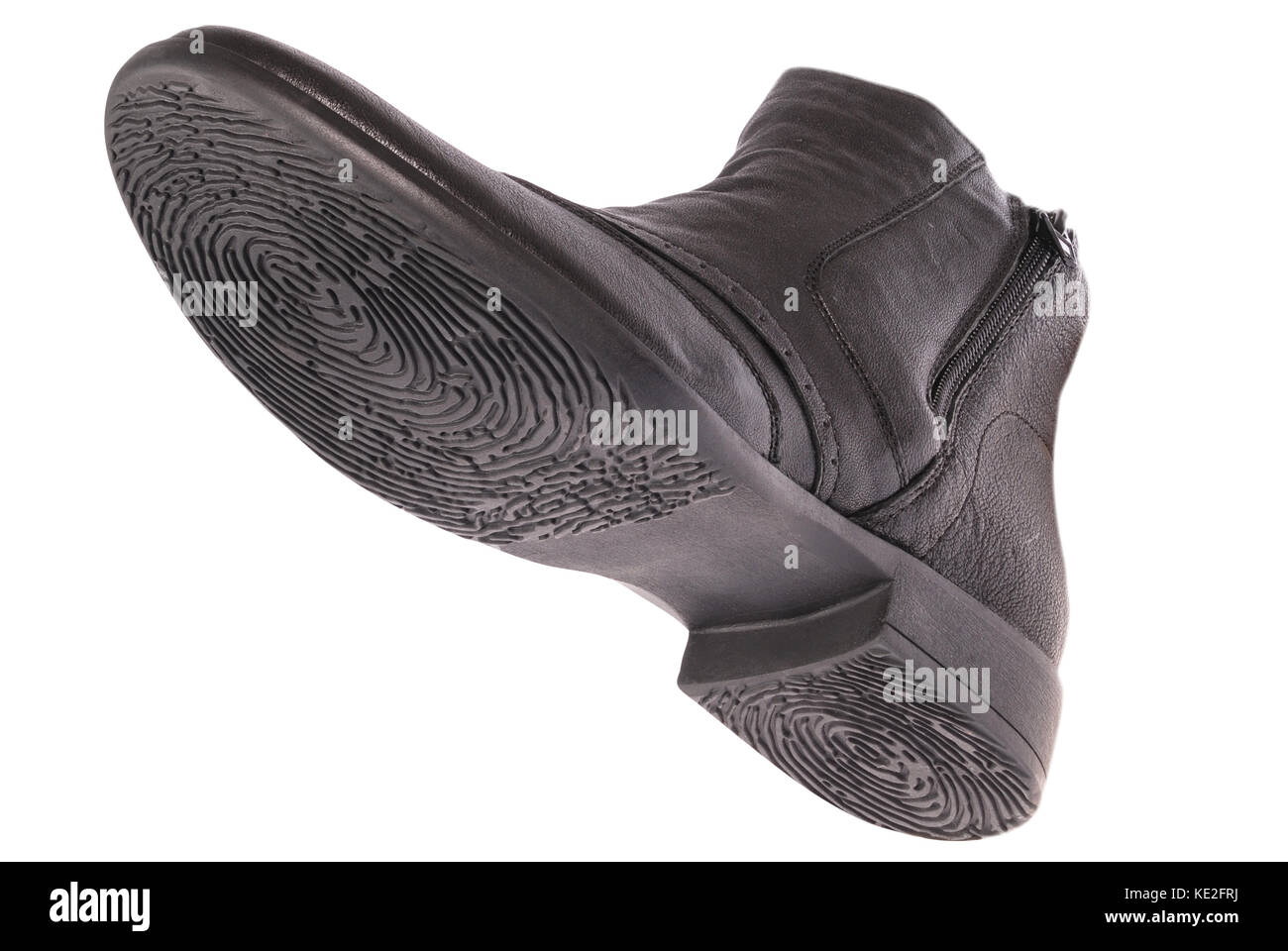 Bottom of shoe. Sole as a fingerprint. Isolated on white. Clipping path ...