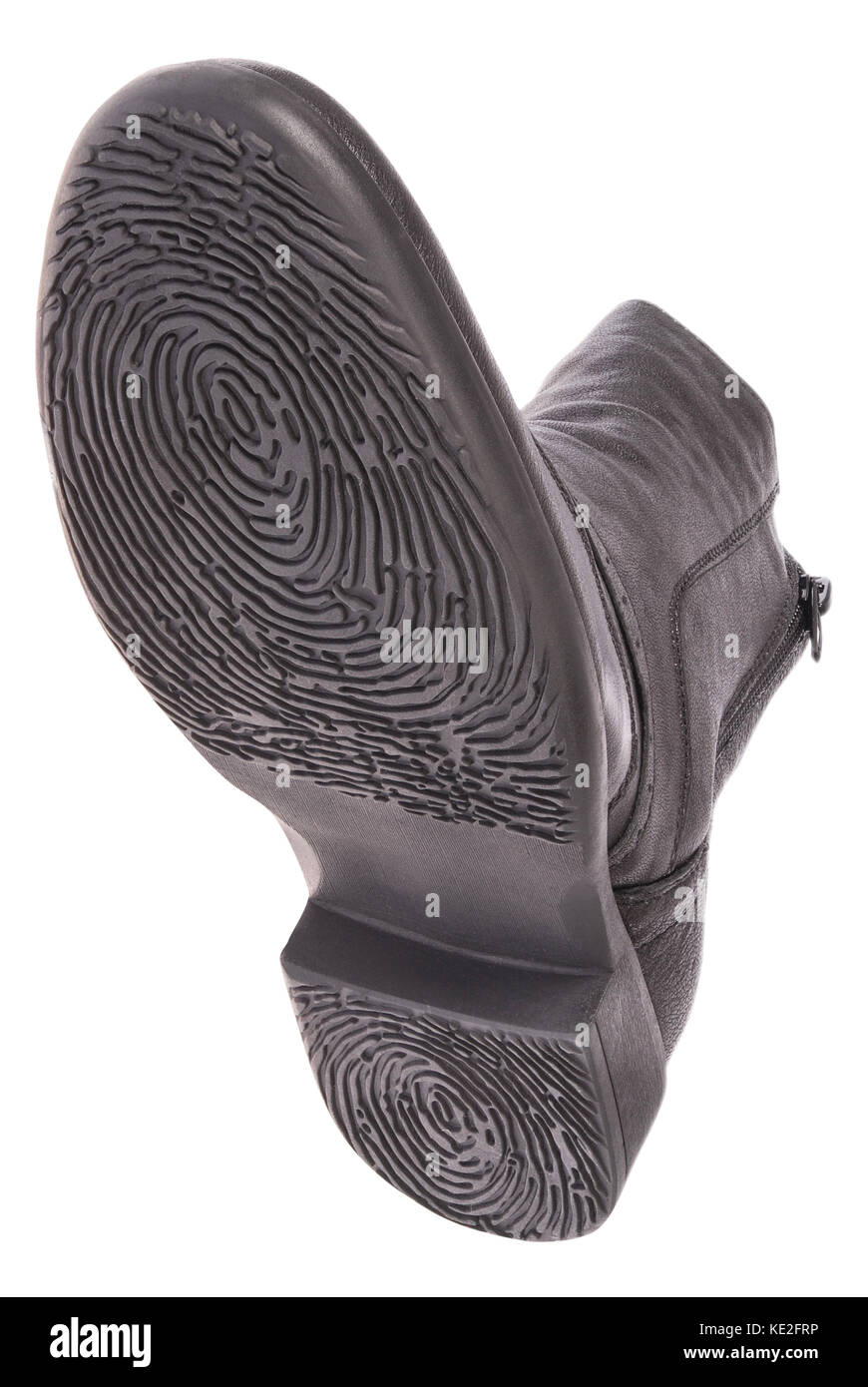 Bottom of shoe. Sole as a fingerprint. Isolated on white. Clipping path ...