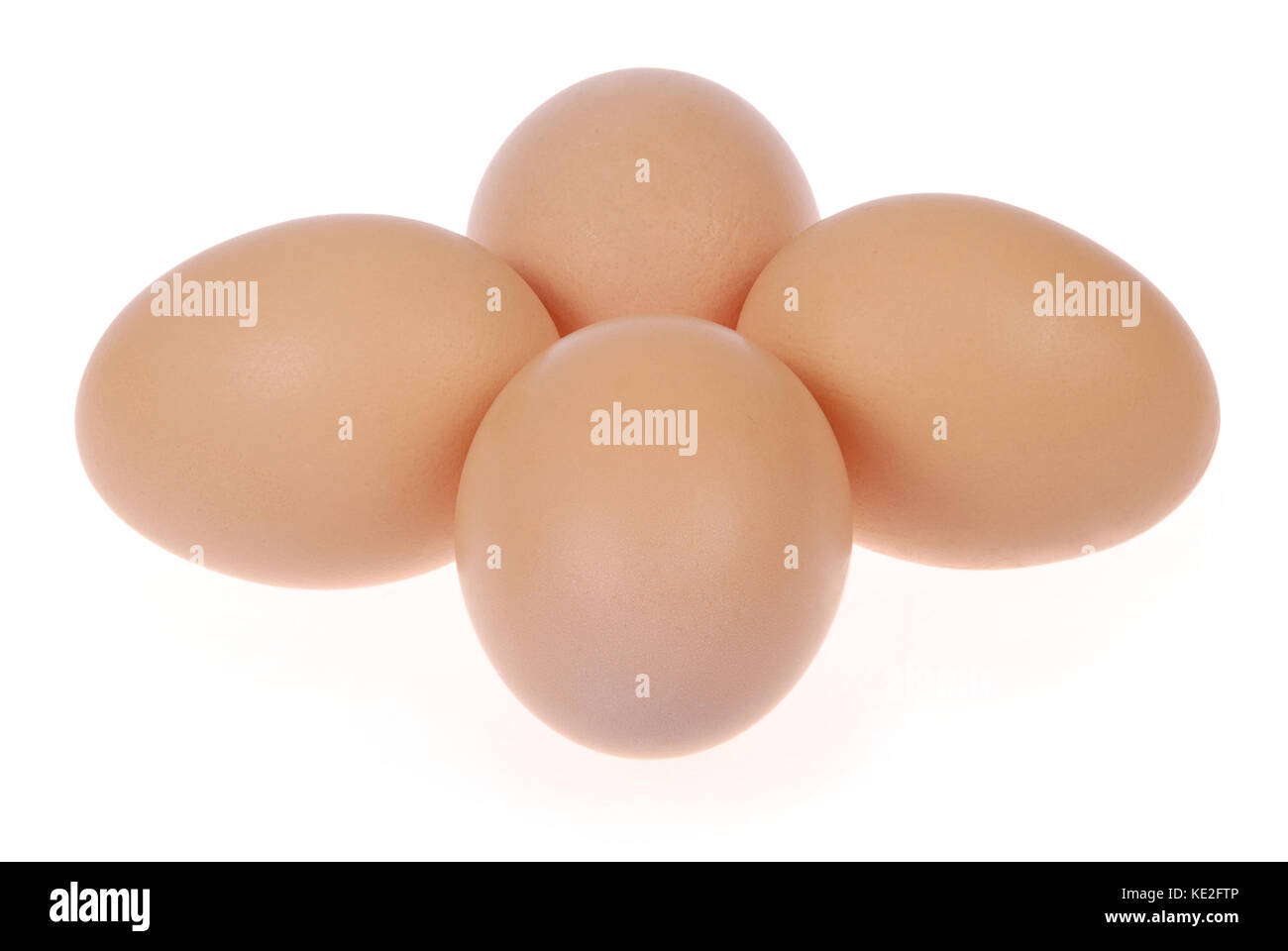 Four eggs in circle. Isolated on a white background. Clipping path ...