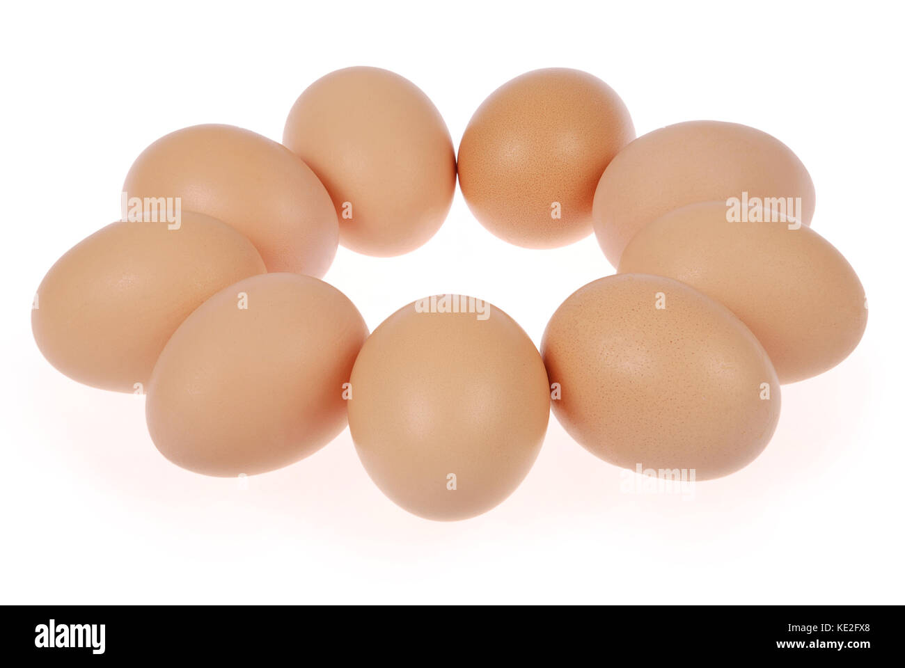 Nine eggs. Isolated on a white background. Clipping path inside Stock ...