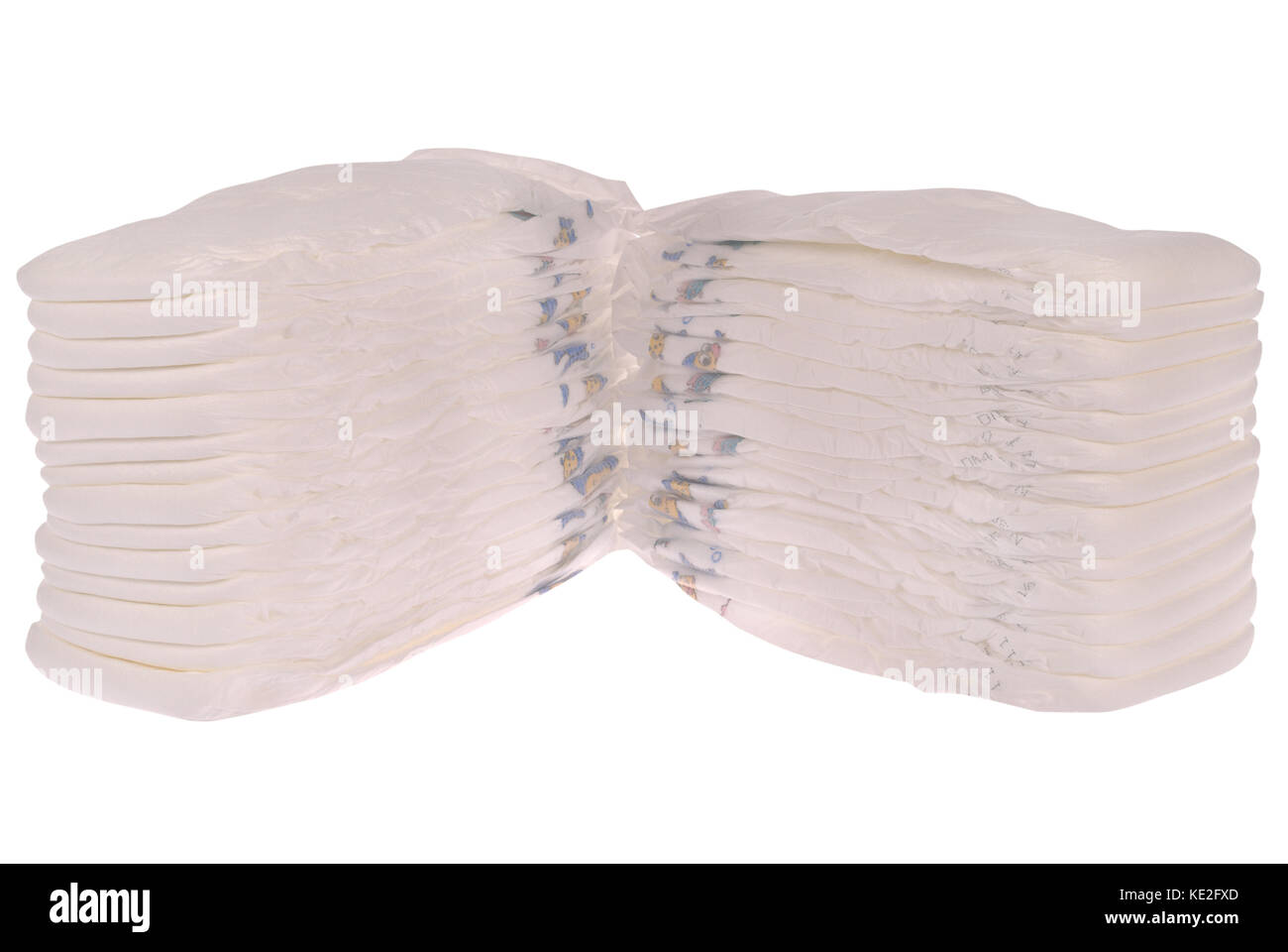 Stack of baby diapers on white. Clipping path included Stock Photo - Alamy