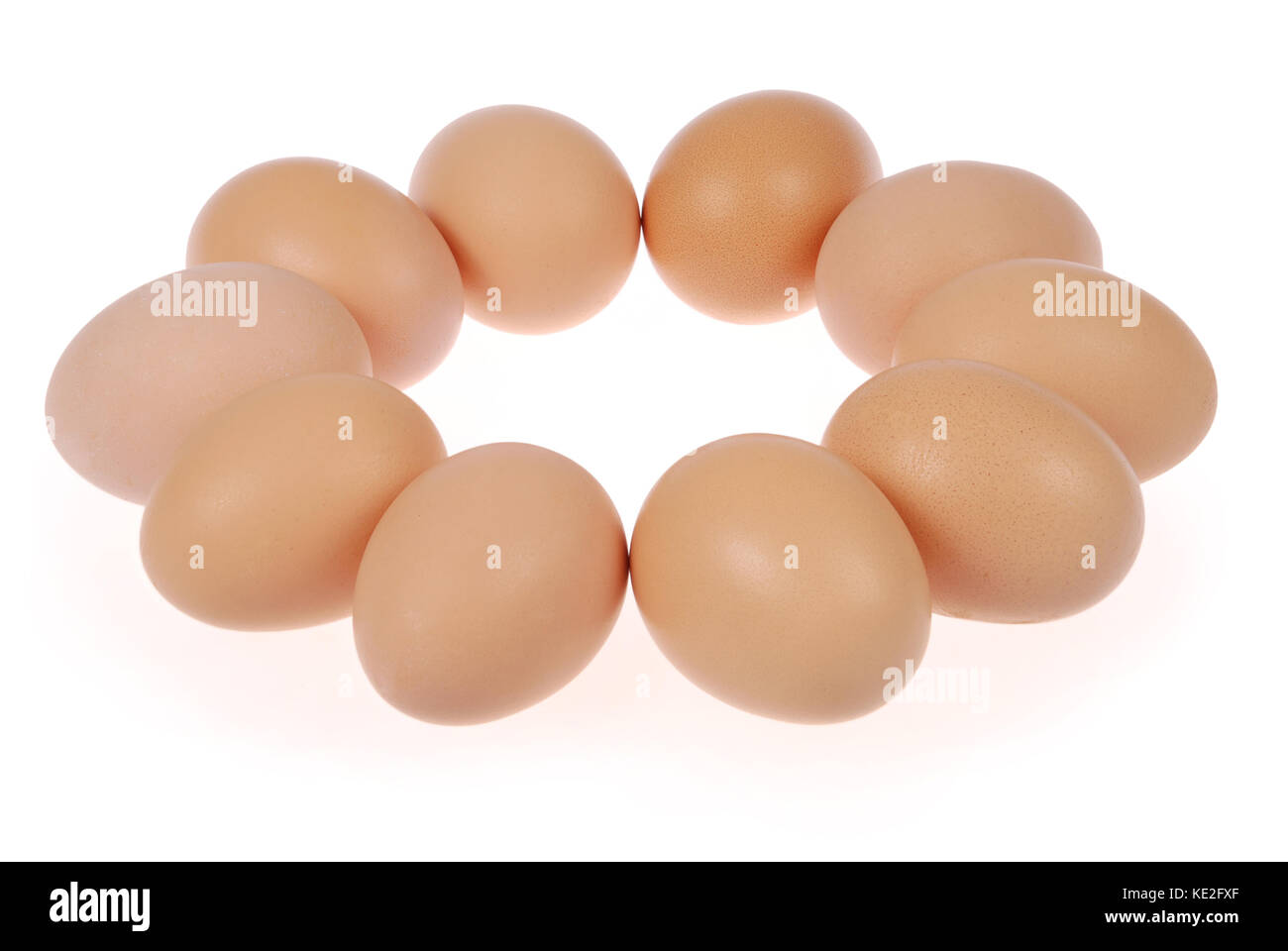 Ten eggs. Isolated on a white background. Clipping path inside Stock ...