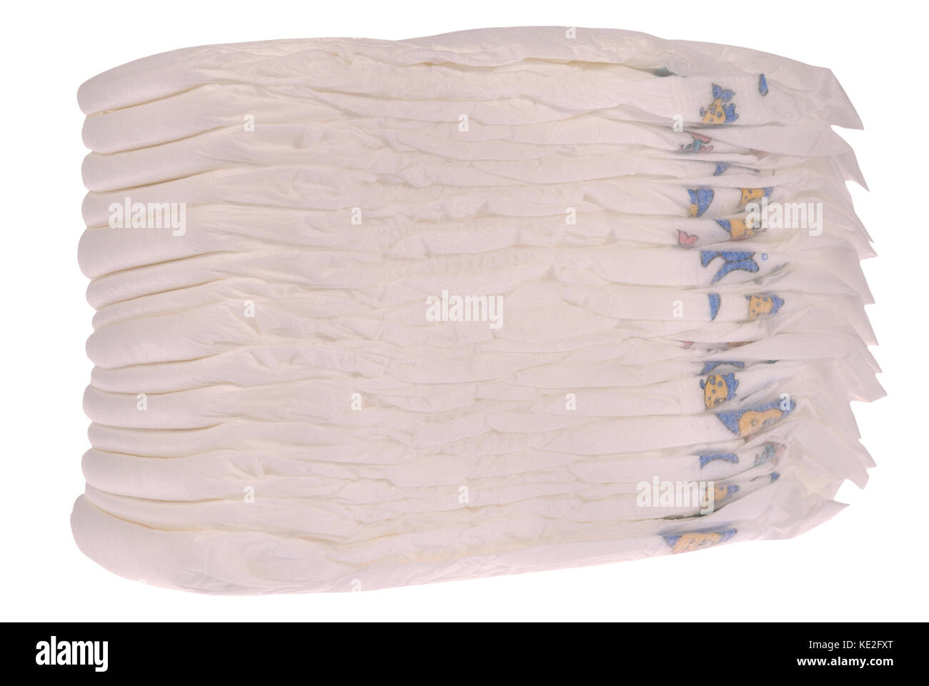 Stack of baby diapers on white. Clipping path included Stock Photo - Alamy