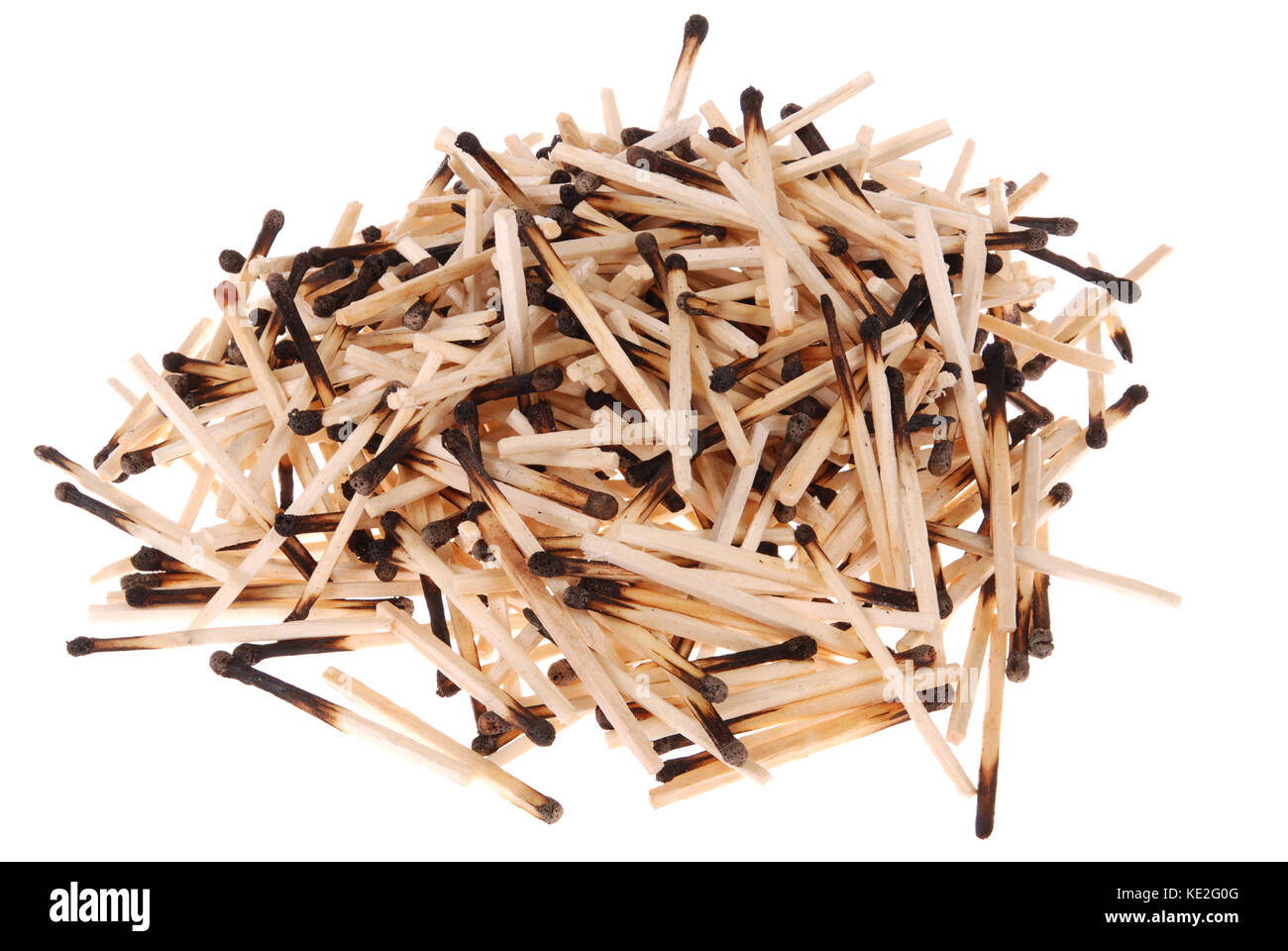 Burnt matches isolated on white Stock Photo - Alamy