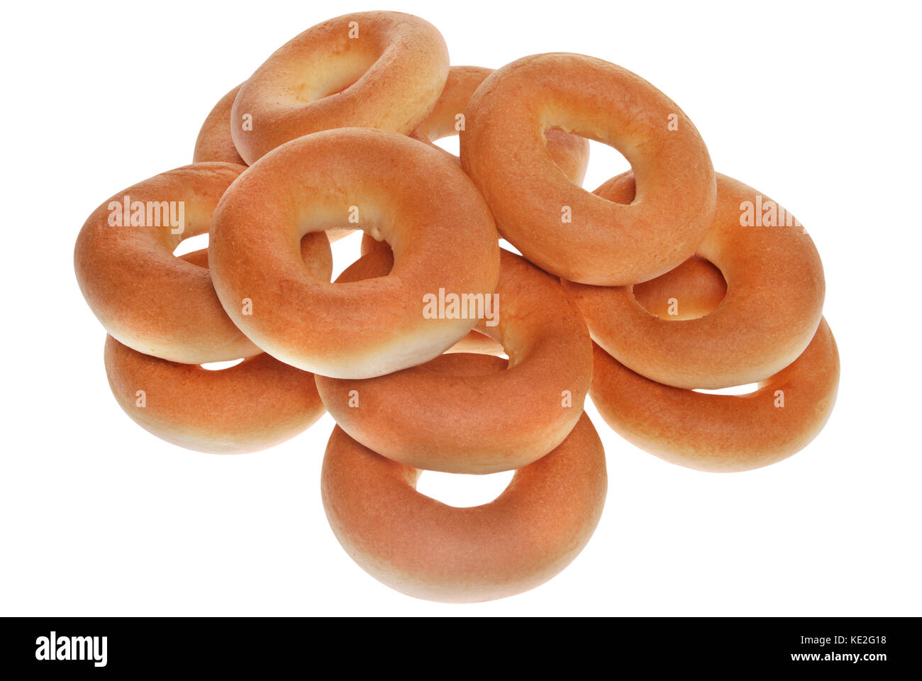 Many bagels on white background. Clipping path included Stock Photo - Alamy