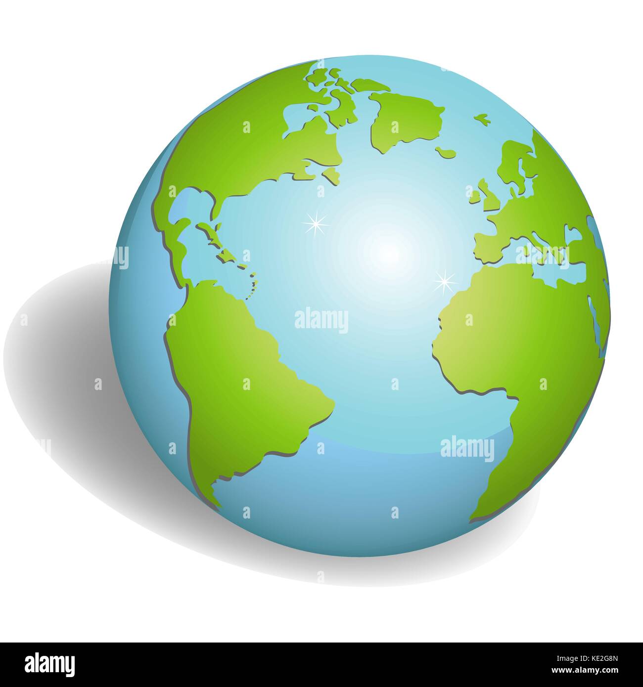 Isolated globe icon green map hi-res stock photography and images - Alamy