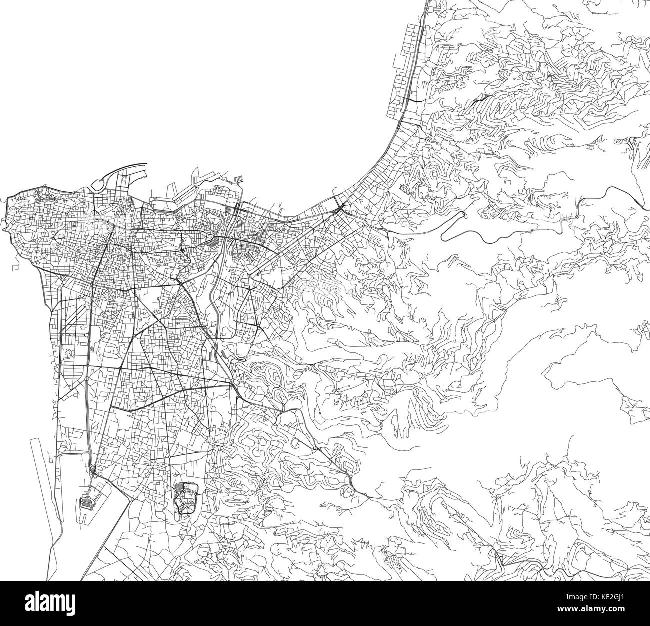 Streets of Beirut, city map, Lebanon Stock Vector Image & Art - Alamy