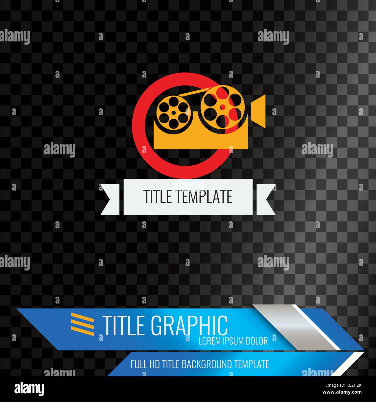 Video headline title template. Unique banner design for video Stock ...