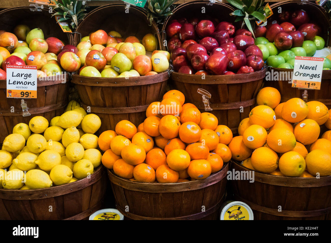 Fruit in baskets Stock Photo - Alamy