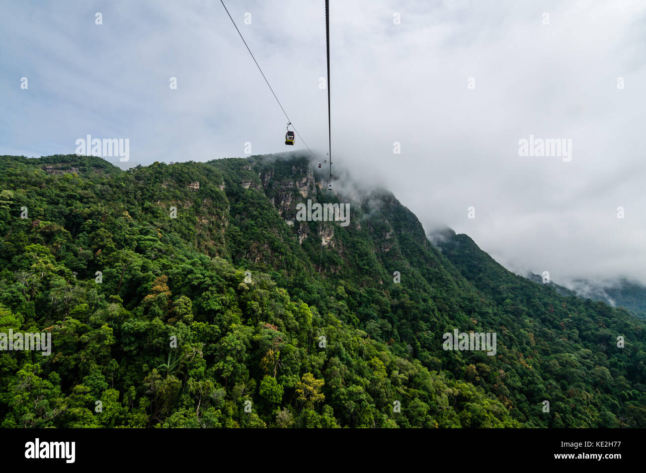 Cable car station on top of Mount Machinchang in Langakwi Malaysia with ...