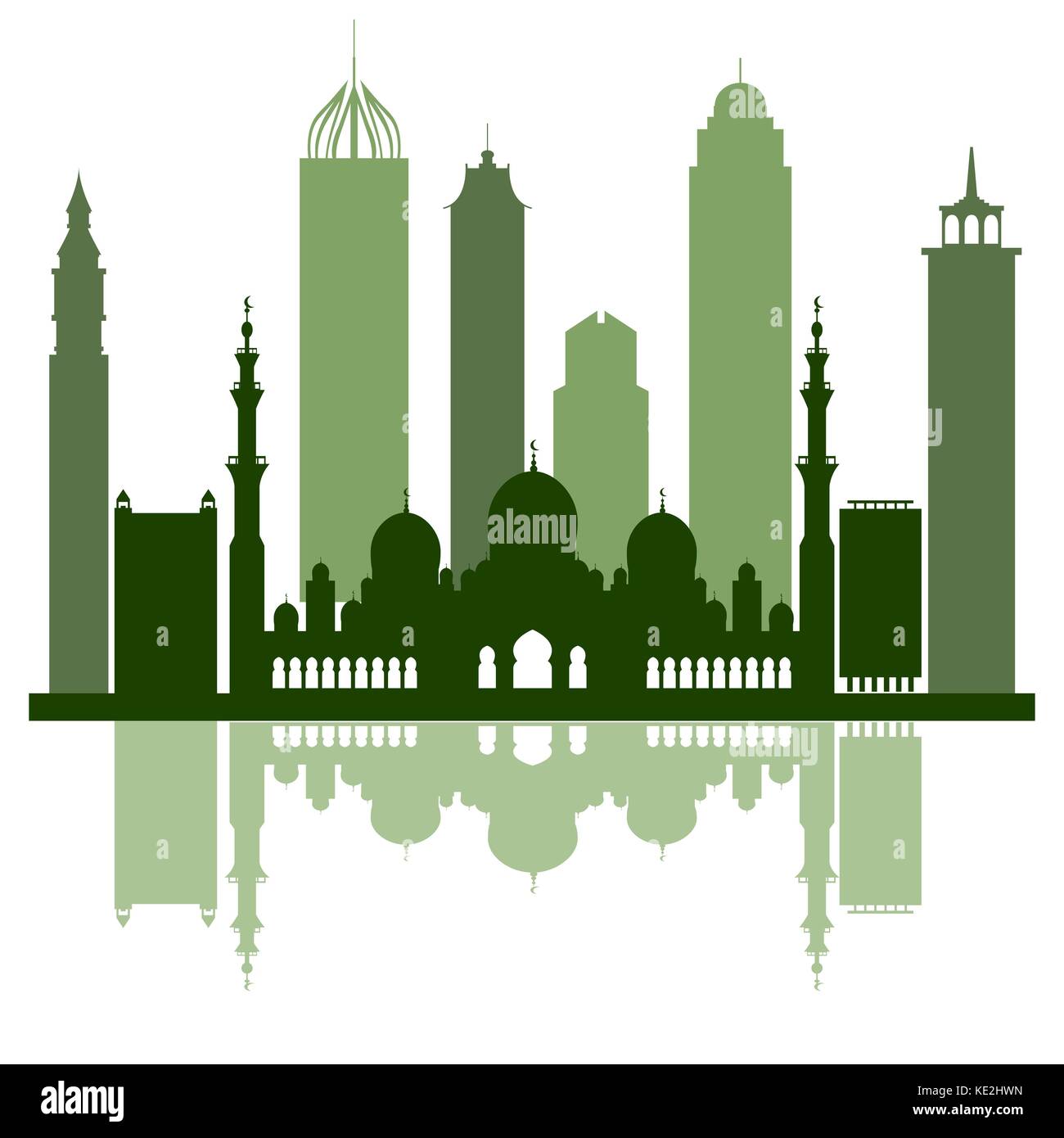 Vector illustration of United Arab Emirates skyscrapers silhouette ...