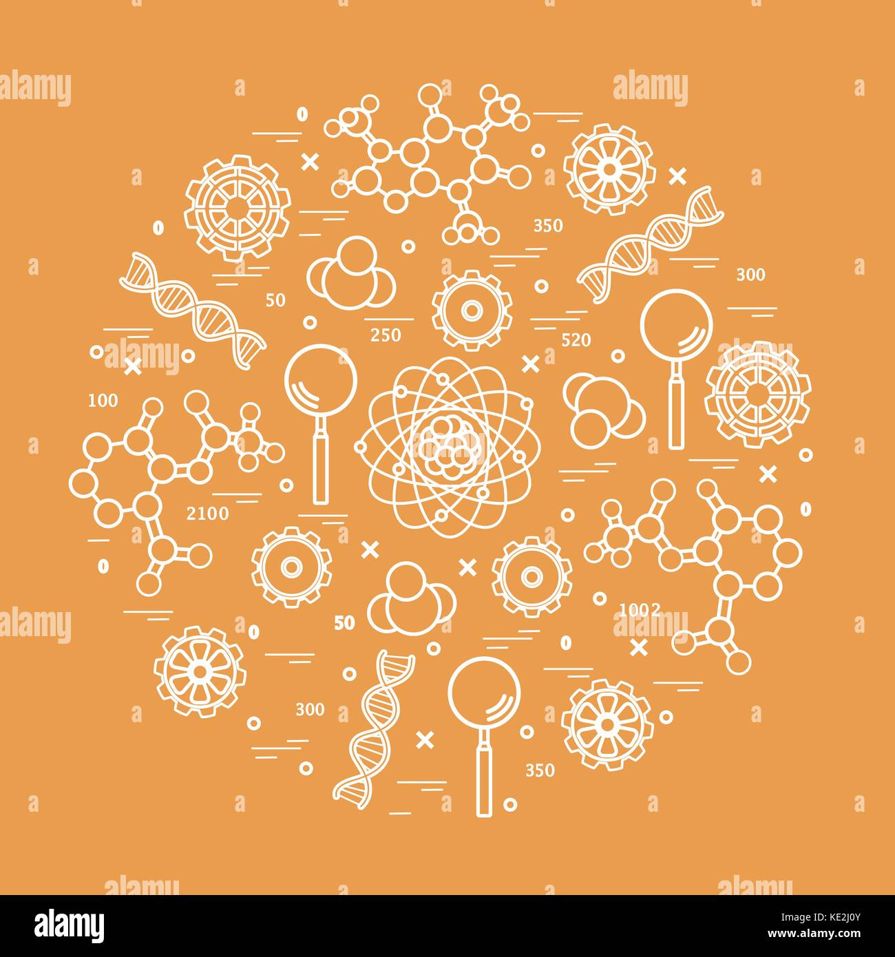 Stylized vector icon of variety scientific, education elements. Design ...