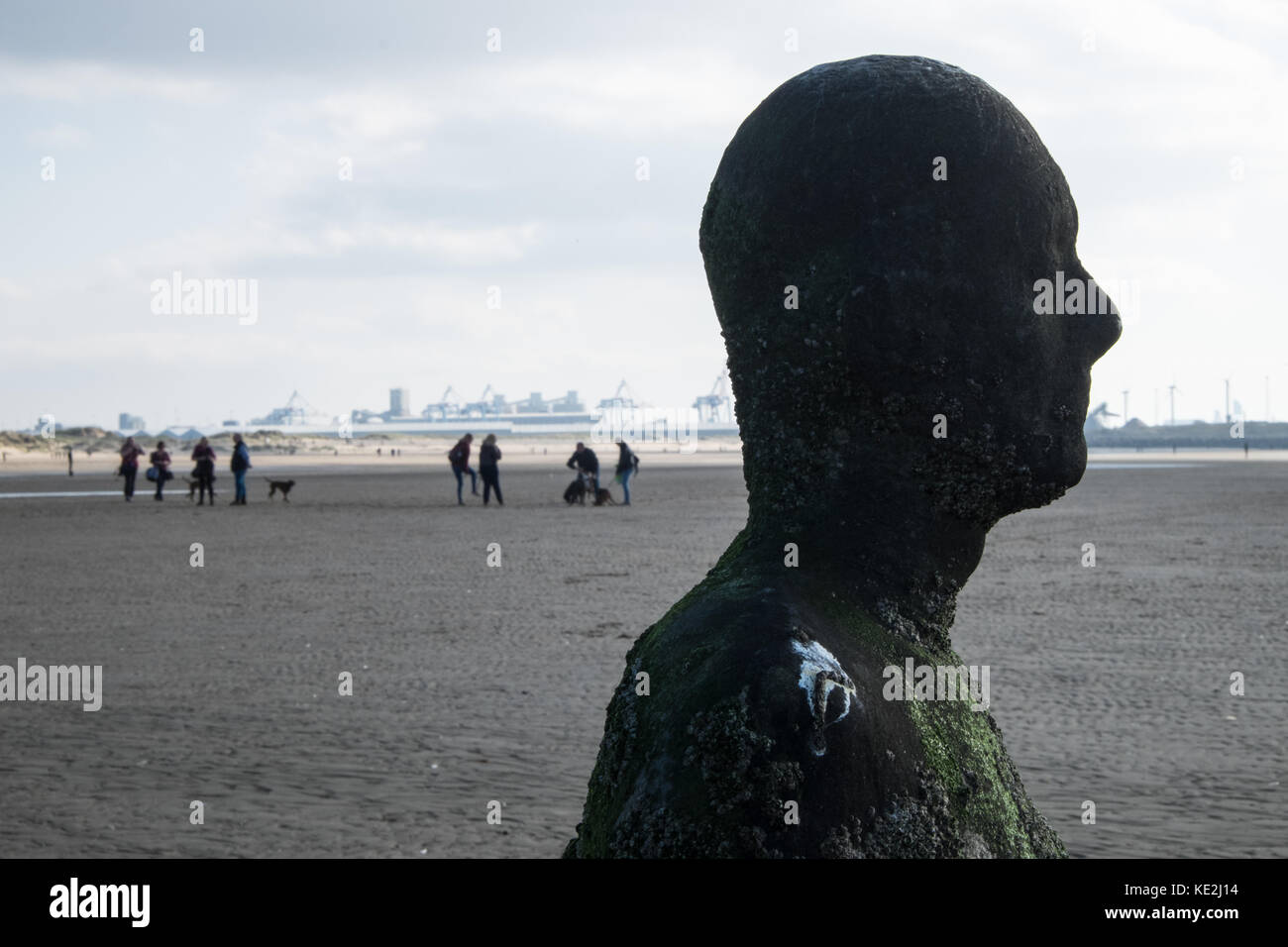 Anthony,Gormley,statues,iron,men,Another Place,art,installation,on ...