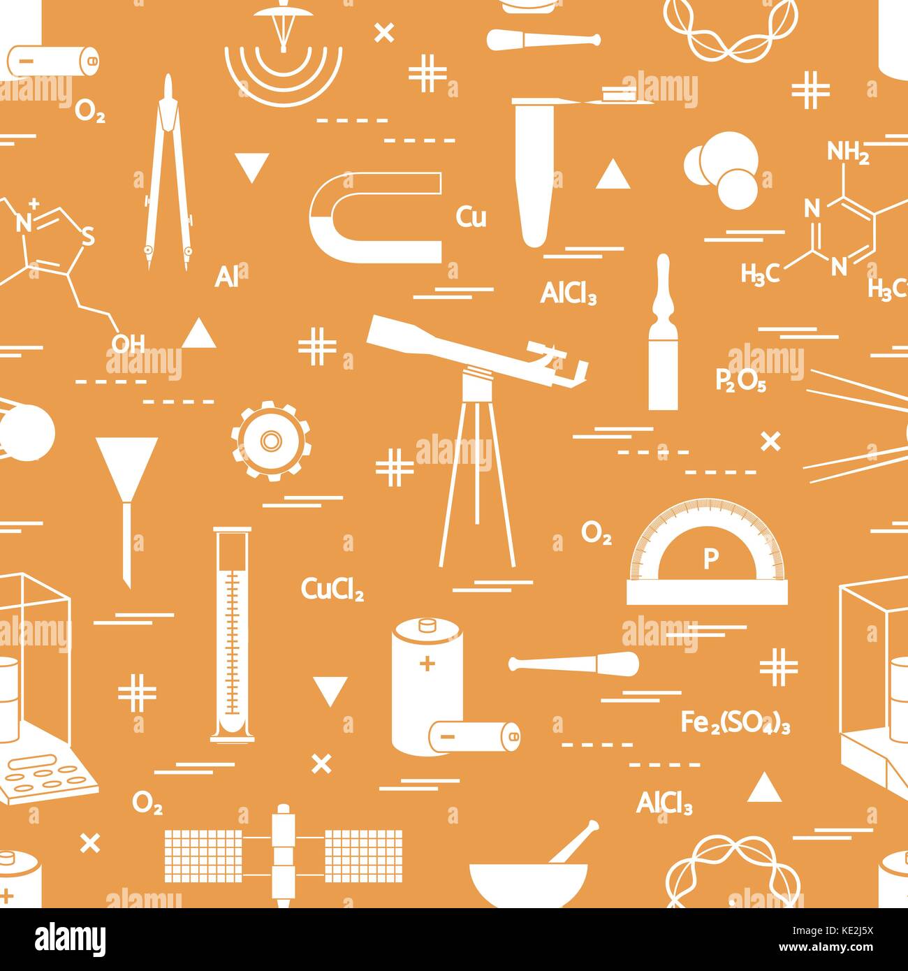 Seamless pattern with variety scientific, education elements: dividers ...