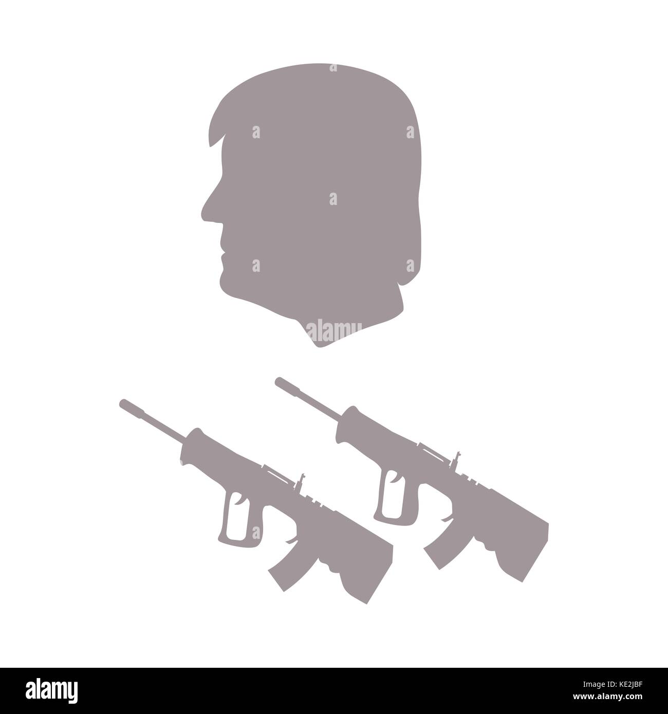 President Donald Trump and rifles. Design for banner and print Stock ...