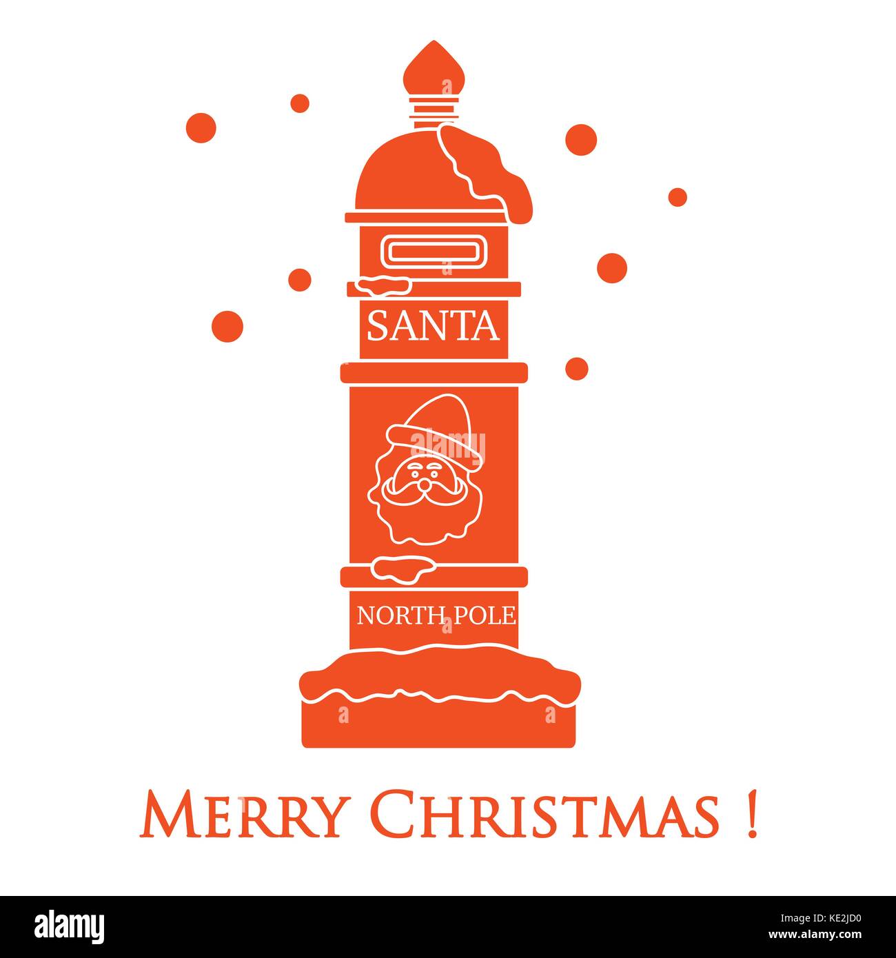 Santas Mailbox And Snow Winter Theme Letter For Santa Claus Merry