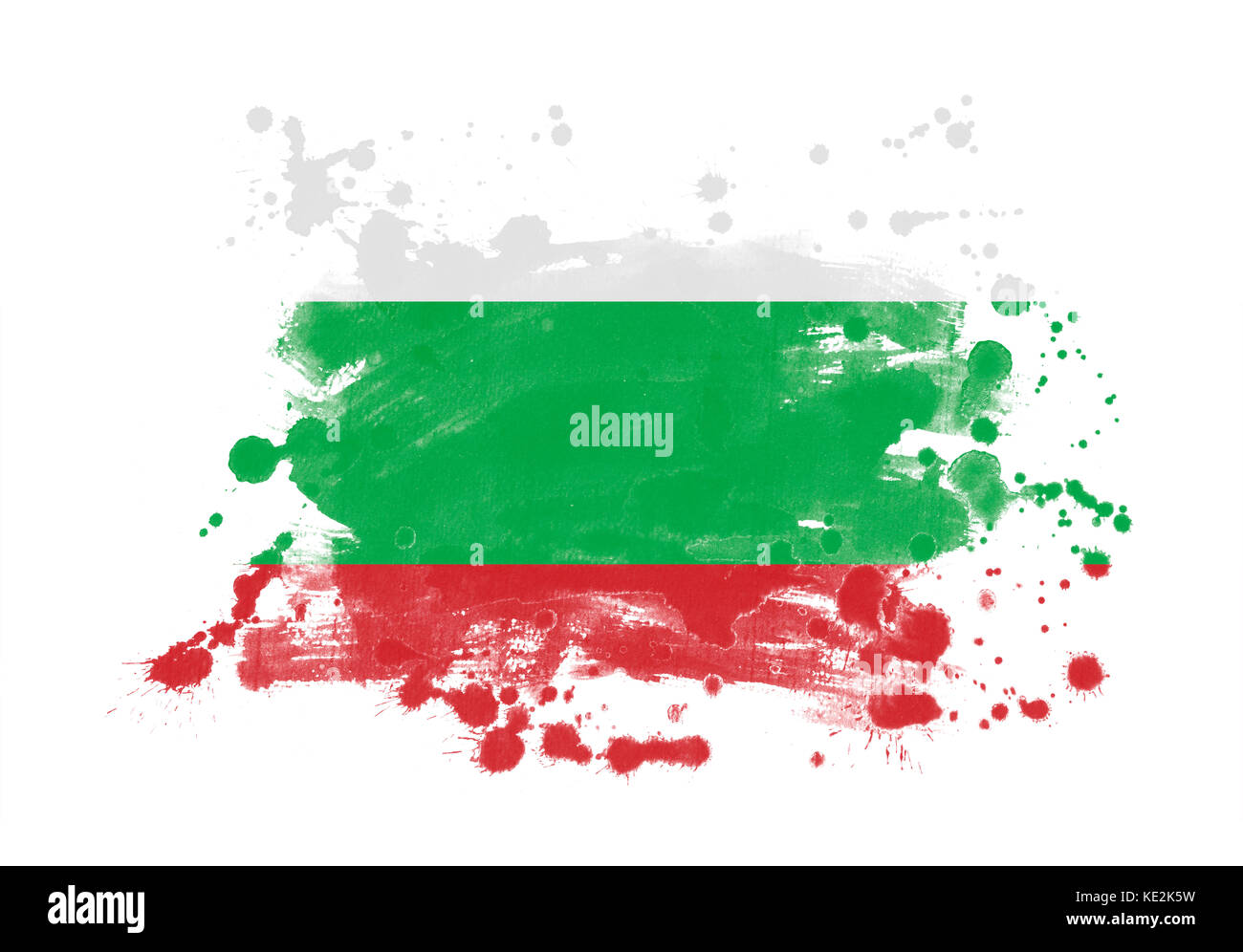 Bulgaria flag grunge painted background Stock Photo - Alamy