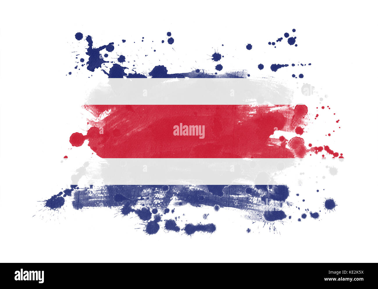 Costa Rica flag grunge painted background Stock Photo - Alamy