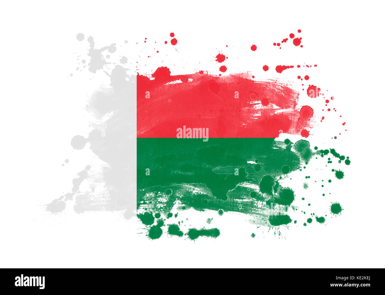 Madagascar flag grunge painted background Stock Photo - Alamy