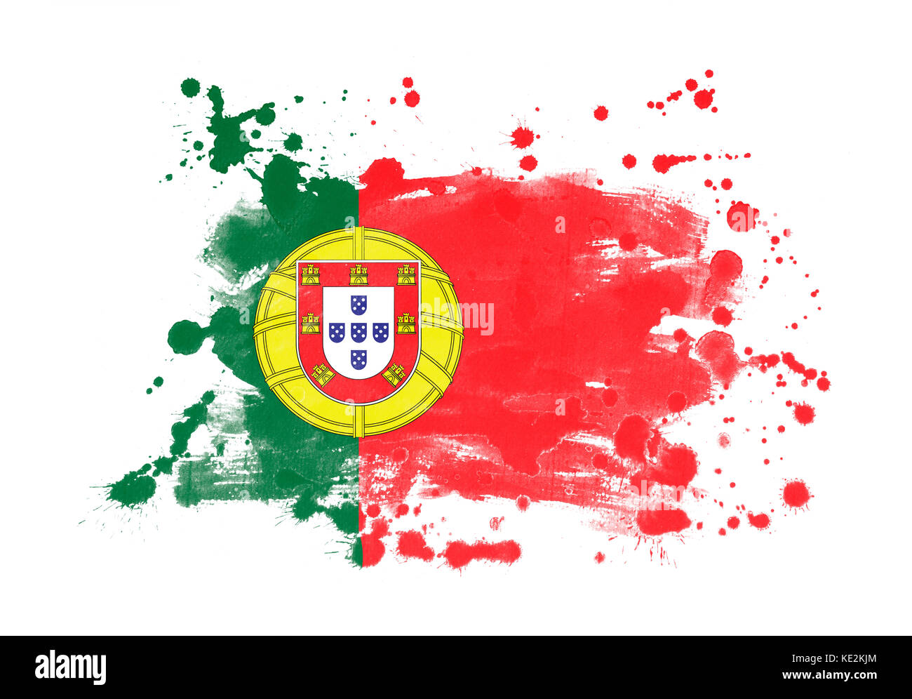 Portugal flag watercolor hi-res stock photography and images - Alamy