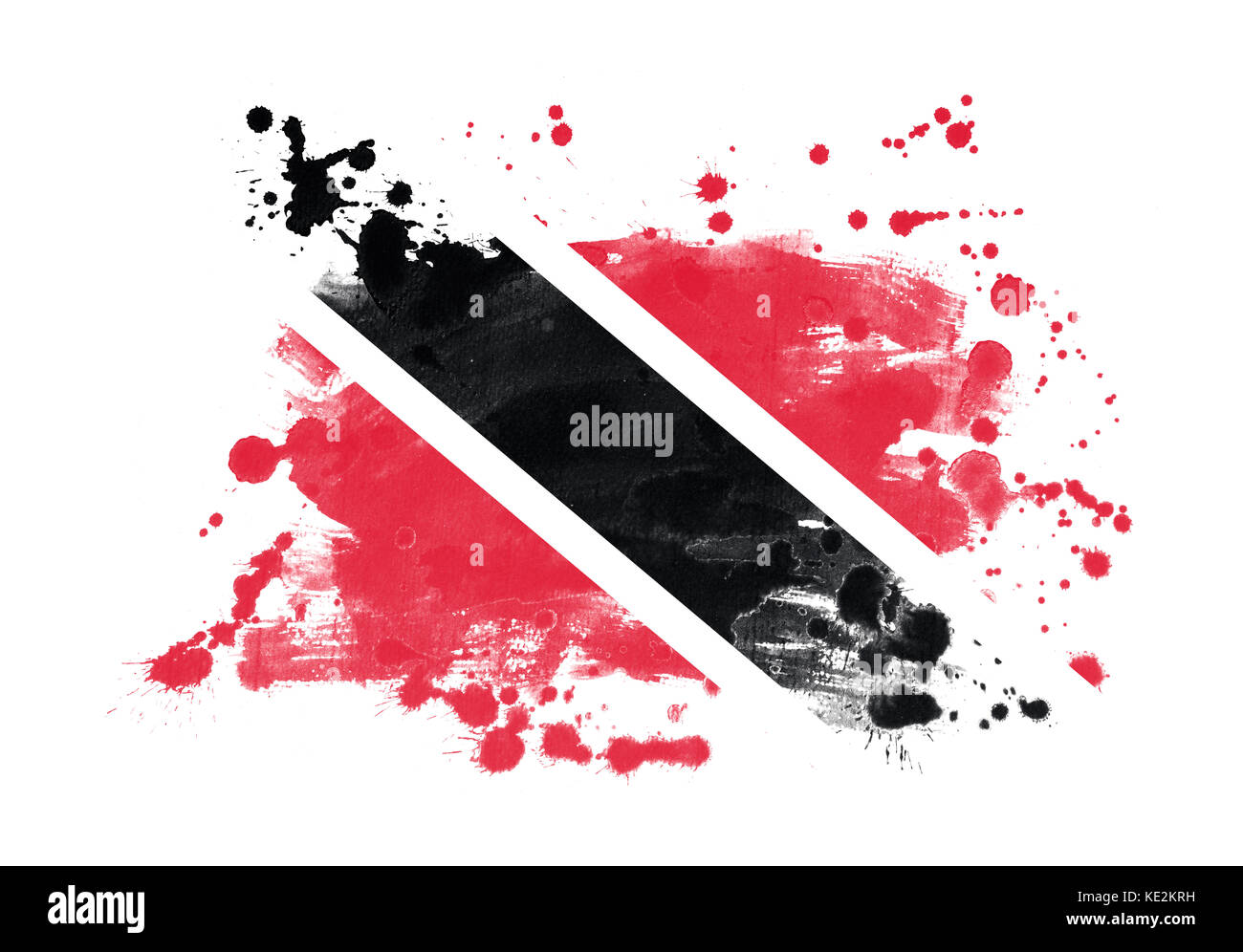 Trinidad flag grunge painted background Stock Photo - Alamy