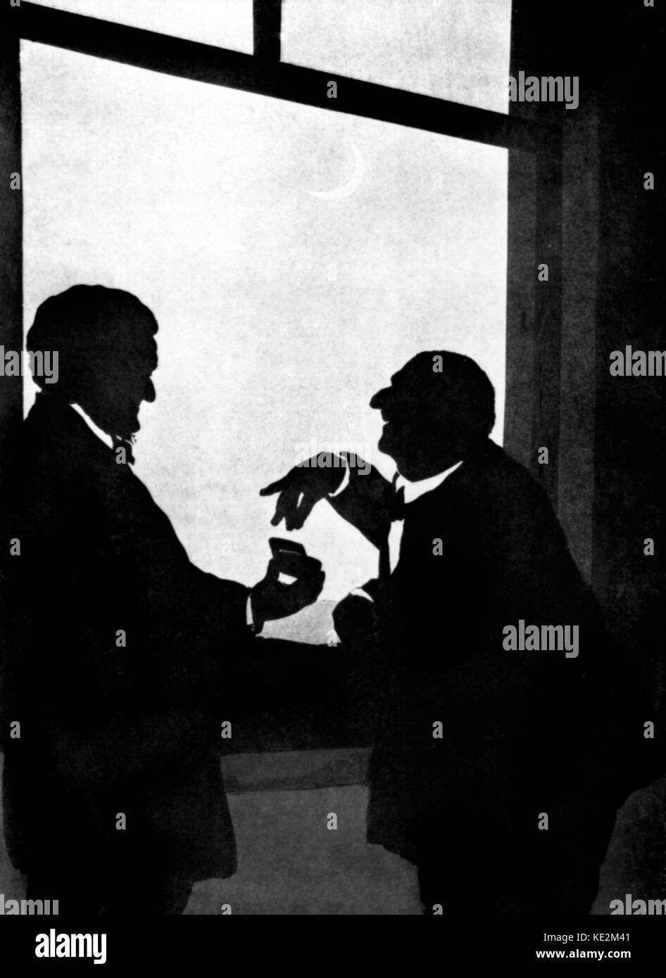 RICHARD WAGNER and Anton Bruckner in Bayreuth taking some snuff ...