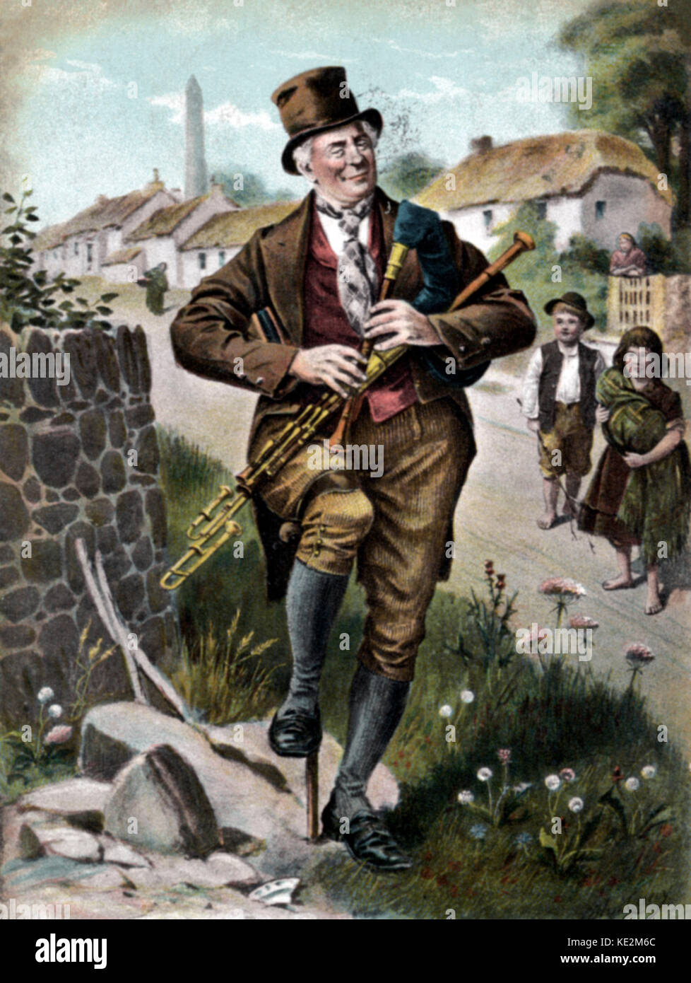 Irish piper. Bagpipe. Bagpiper. Bagpipes. Postcard Stock Photo - Alamy