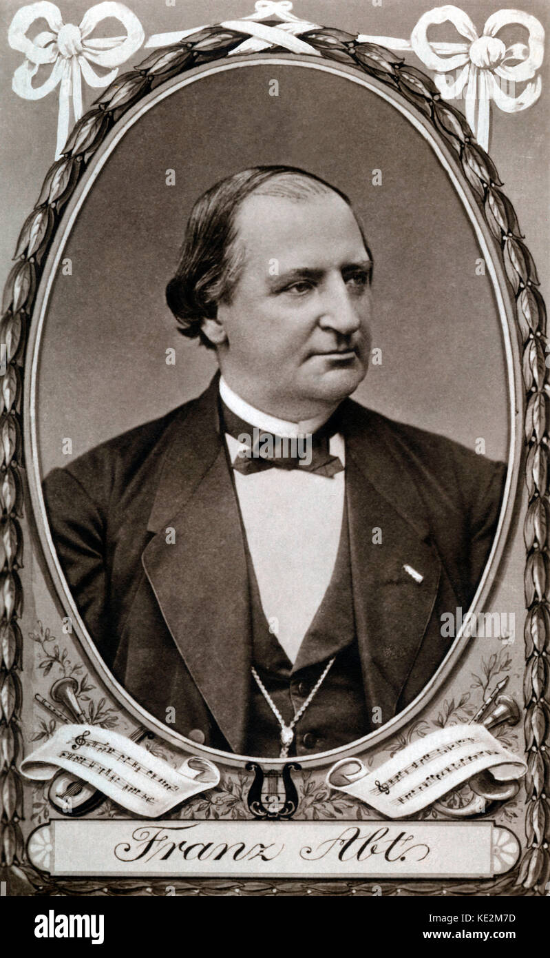 Franz Abt - portrait of German composer and conductor. 22 December 1819 ...