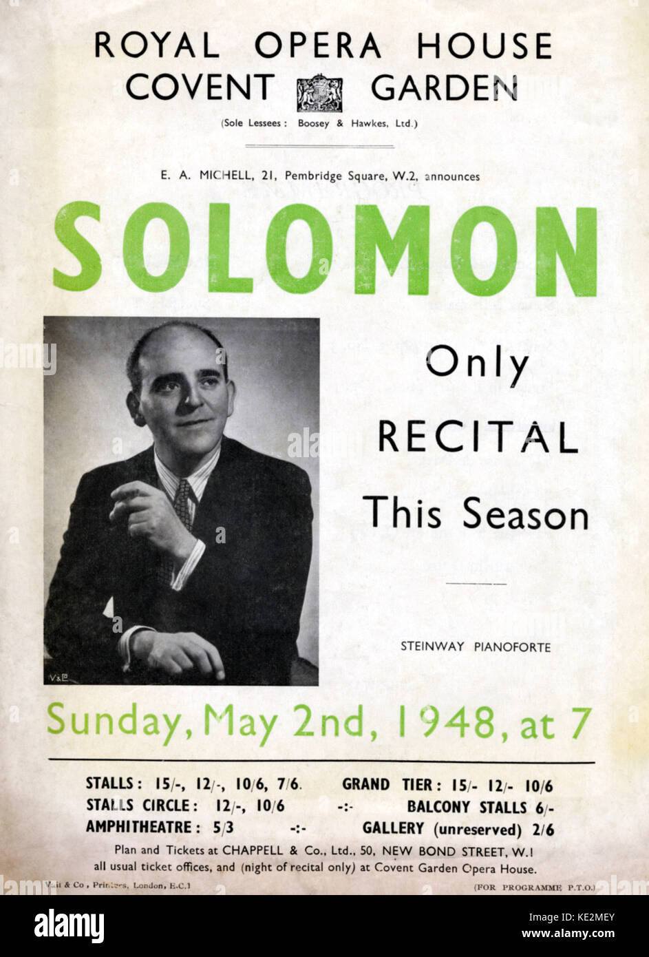 Solomon pianist hi-res stock photography and images - Alamy