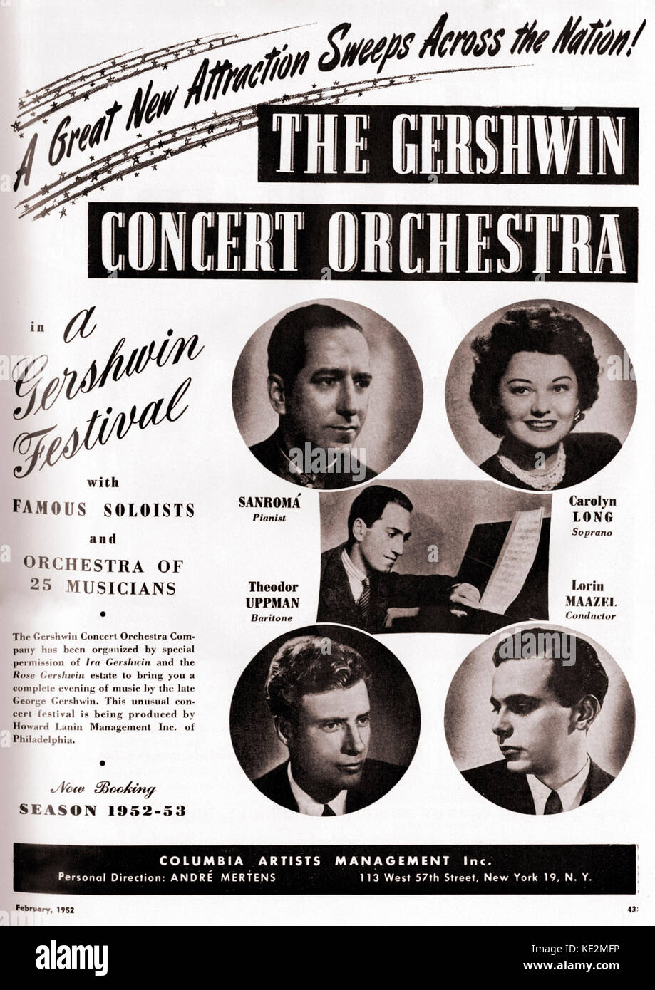 Gershwin Concert Orchestra - advertisement for the American orchestra ...